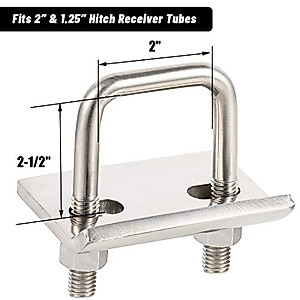 CZC AUTO Hitch Tightener 304 Stainless Steel Heavy Duty Anti-Rattle Stabilizer for1.25 2 Inch Hitch, Rust-Free Lock Down Hitch Stabilizer for Hitch Tray Cargo Carrier Bike Rack Trailer Ball Mount