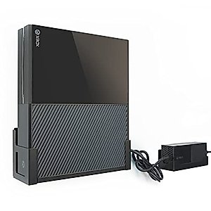 Monzlteck Wall Mount for Xbox One Original+Power Brick Mount,All Metal Vertical Hanging On Wall with Power Botton Left/Right