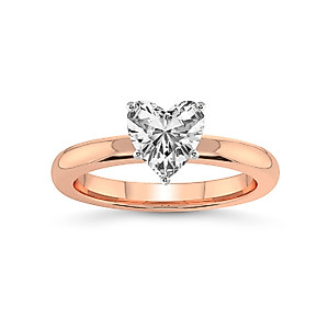FRIENDLY DIAMONDS 1 Carat IGI Certified Heart Shape Lab Grown Diamond Ring | 14K Or 18K White, Yellow Or Rose Gold | Quinn Solitaire Diamond Engagement Ring | FG-VS1-VS2 Quality