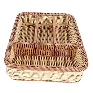 Zerodeko 1pc Plastic Restaurant Accessories Fork Fruit Color Wicker Flatware Home Four Mixed Desktop Organization Holder Cutter Organizer Silverware Vintage Compartment Household Cutleries