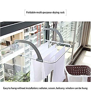 JEONSWOD Clothes Hanger Window Balcony Window Sill Drying Rack Folding Hanging Clothes Rack Balcony Drying Shoe Clothes Rack