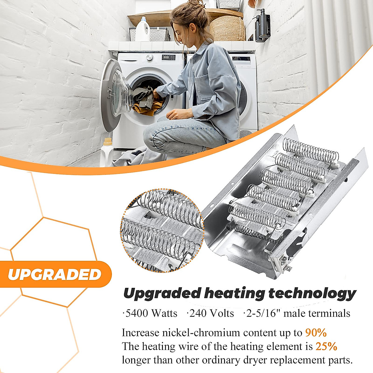 279838 W10724237 Dryer Heating Element Kit for Whirlpool Kenmore Maytag Dryer - 3977767 3392519 Thermostat Fuse 3387134 397793 Thermostat- Replaces PS334313 4531017 MEDX655dW1 WED4815EW1 by Blutoget