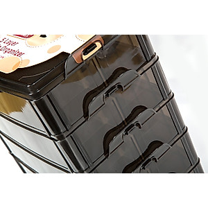 LifeSmart USA Stackable Storage Container Black 50 Adjustable Compartments Compatible with Lego Dimensions LOL Surprise Littlest Pet Shop Arts and Crafts and More (5 Tier)