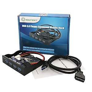 Syba Active 4 Port USB 3.0 Hub Panel for 3.5" Floppy Bay 19 Pin Header SATA Power SY-HUB20211