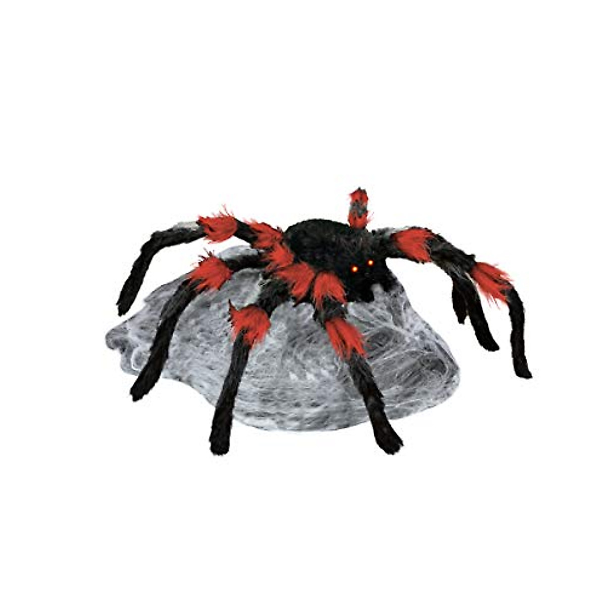 Spirit Halloween LED Red and Black Jumping Spider Animatronic | Halloween Décor | Horror Décor | 21 Inches | Moving Prop