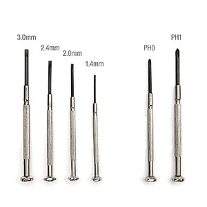 STEELMAN Precision Steel Shaft 6-Piece Electronics Screwdriver Set, Variety of Slotted/Phillips Sizes, Swivel-Head, Storage Case Included