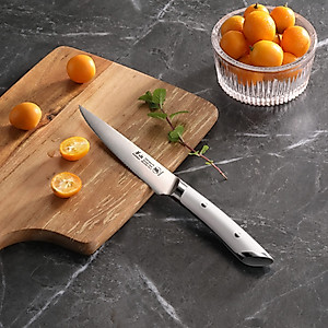 Cangshan HELENA Series German Steel Forged 5" Serrated Utility Knife (White)