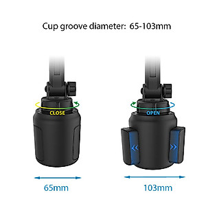 Warblers® Cup Holder Phone Mount – Adjustable Phone Cup Holder for Car with Silicone Protection 360-degree Telescopic Arm – Cup Phone Holder Compatible with iPhone, Samsung, Huawei, LG