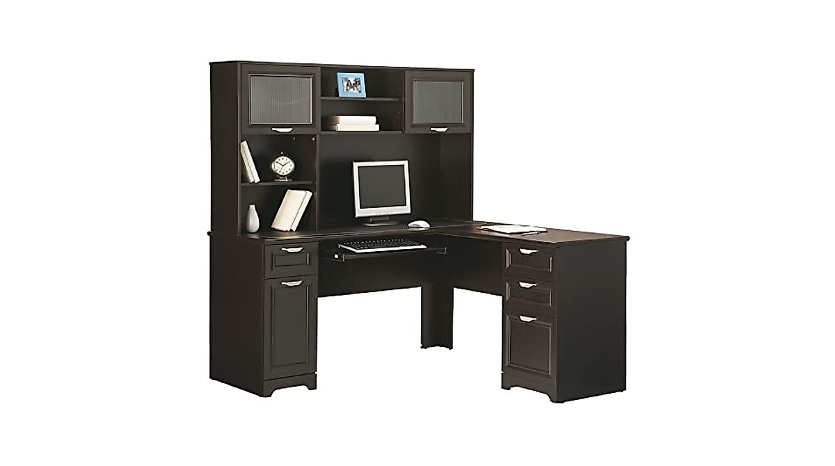 Shop Realspace® Magellan 59" L-Shape Desk - Espresso