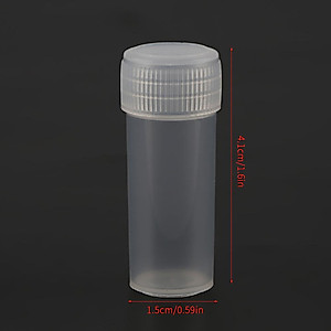 5ML Plastic Sample Bottles, 50 Pcs Small Clear Bottle, Scientific Plastic Test Tubes Screw Top Tube Vial Clear Seal