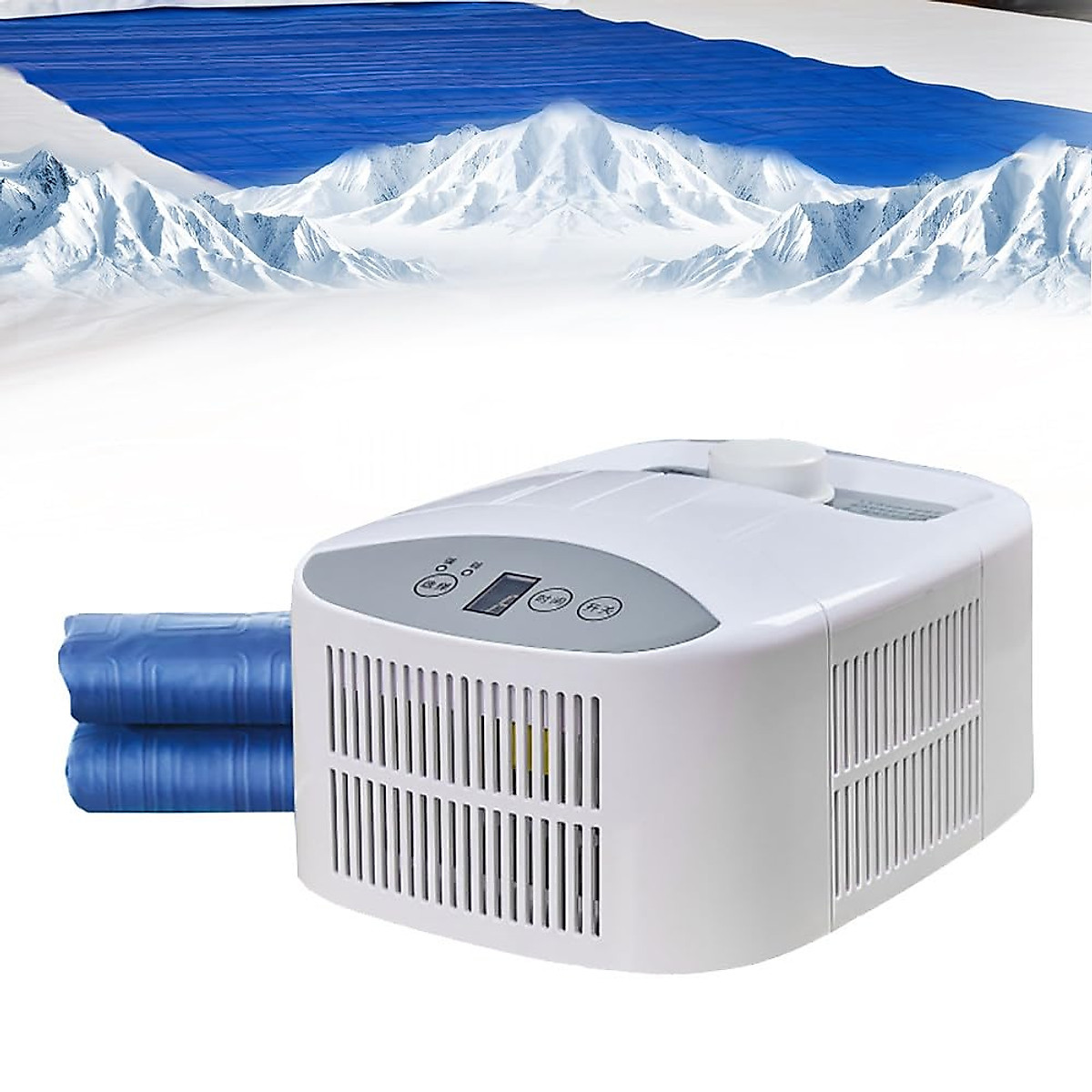 BrightFootBook 70W Bed Cooling System Water Cooling Pad for Bed, 2 Gear Adjustment, 1-9 Hour Timing, Summer Mattress Cooling,Single or Double The Mattress Cooler,140x160cm