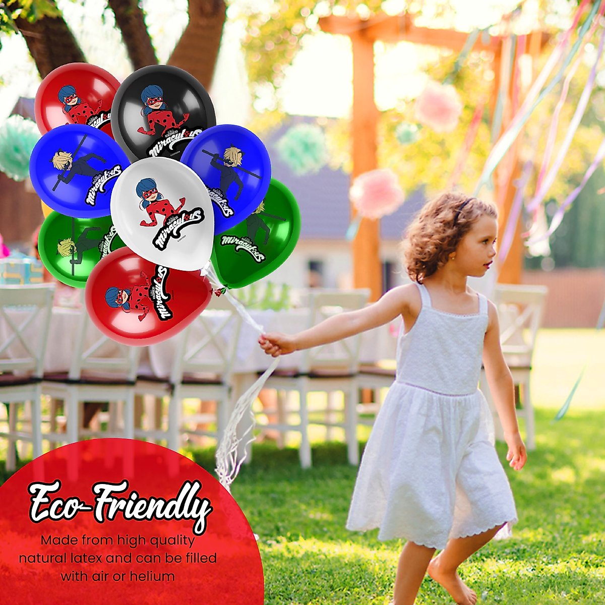Miraculous Ladybug Cat Noir 12" Birthday Party Balloons 25 Pcs | Premium Latex for Miraculous Ladybug Party Supplies and Decorations by Vision E.D.