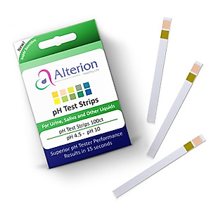 pH Test Strips 100ct by Alterion - Fast & Simple pH Strips for Urine and Saliva - Quick and Accurate Results in 15 Seconds