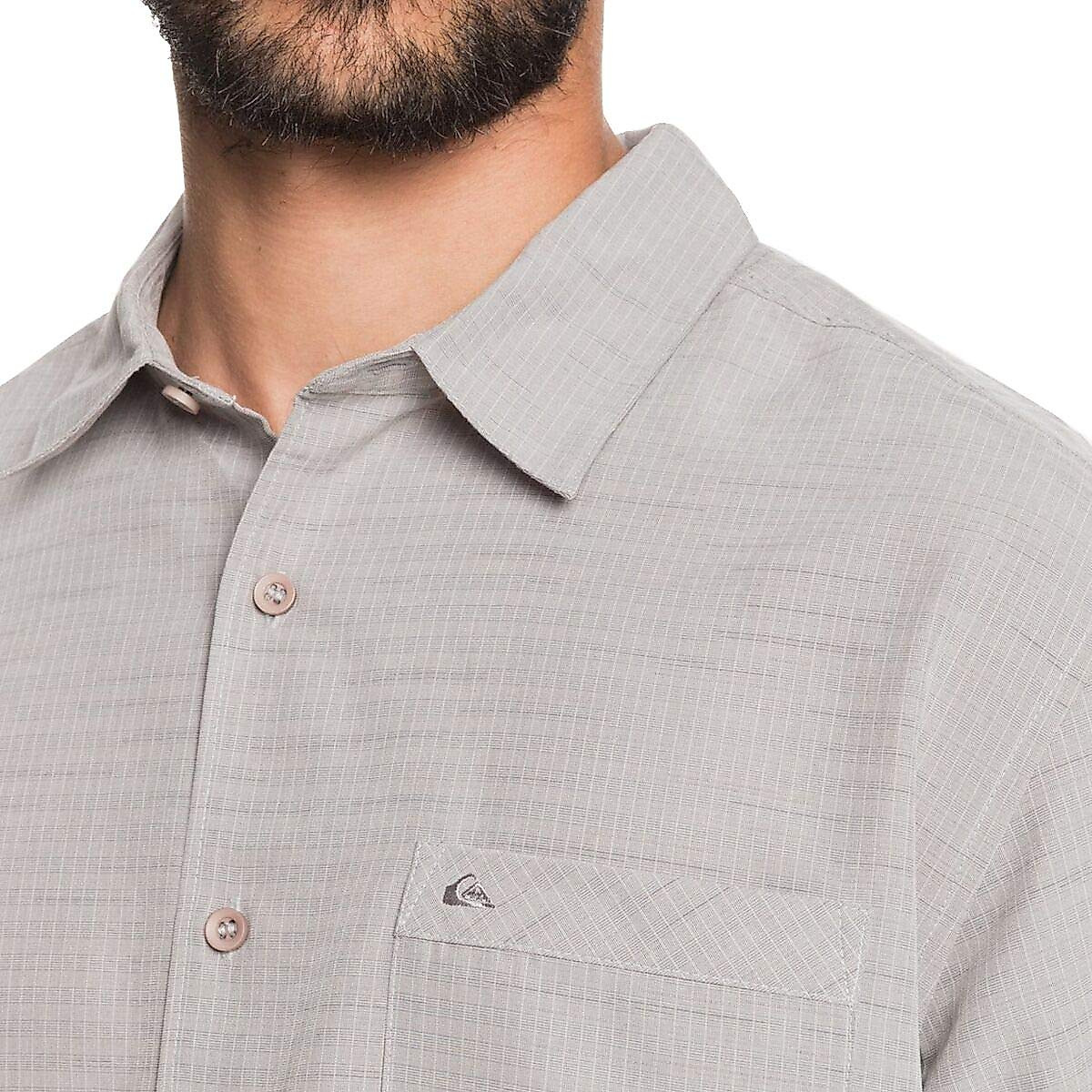 Quiksilver mens Centinela 4 Woven Button Down Shirt, Flint Gray Centinella, Large US