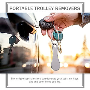 TOYANDONA 4Pcs Shopping Trolley Tokens Key Rings Stainless Steel Key Rings Portable Trolley Removers