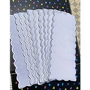 10pcs Pure White Embroidery Edged Book Mark to Cross Stitch, Blank Cross Stitch Bookmark for DIY