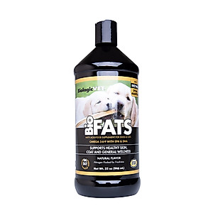 BiologicVET - BioFATS Omega 3-6-9 Fatty Acid with EPA & DHA, Supports Healthy Skin, Coat and General Wellness, 94-Day Supply for 80-lb. Animal, 32-fl. oz. Bottle