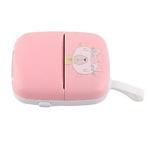 Mini Thermal Printer, Sticker Printer Connection Portable 200dpi Resolution Lightweight for Students (Pink)
