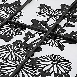 Magshion Folding Room Dividers 5.9ft 4-Panel Portable Room Separators Divider Wall, Oriental Ink Four Noble Ones Print Folding Room Dividers Freestanding Black Screen for Home Office