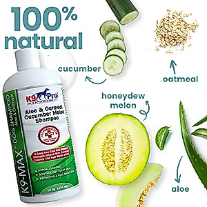 Oatmeal Dog Shampoo and Conditioner - for Dogs with Allergies and Dry Itchy Sensitive Skin. Best Hypoallergenic Medicated Tear Free Anti Itch for Puppy - with Aloe Cucumber Essence and Melon Extract