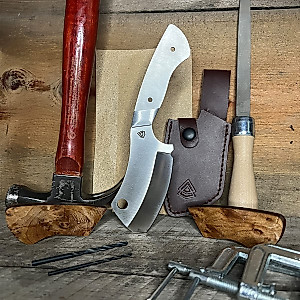 Black Sierra Equipment Knife Making Kit, Cleaver with Sheath, Cutlery for Camping & Hunting, Build Your Own Knives for Sports & Outdoors
