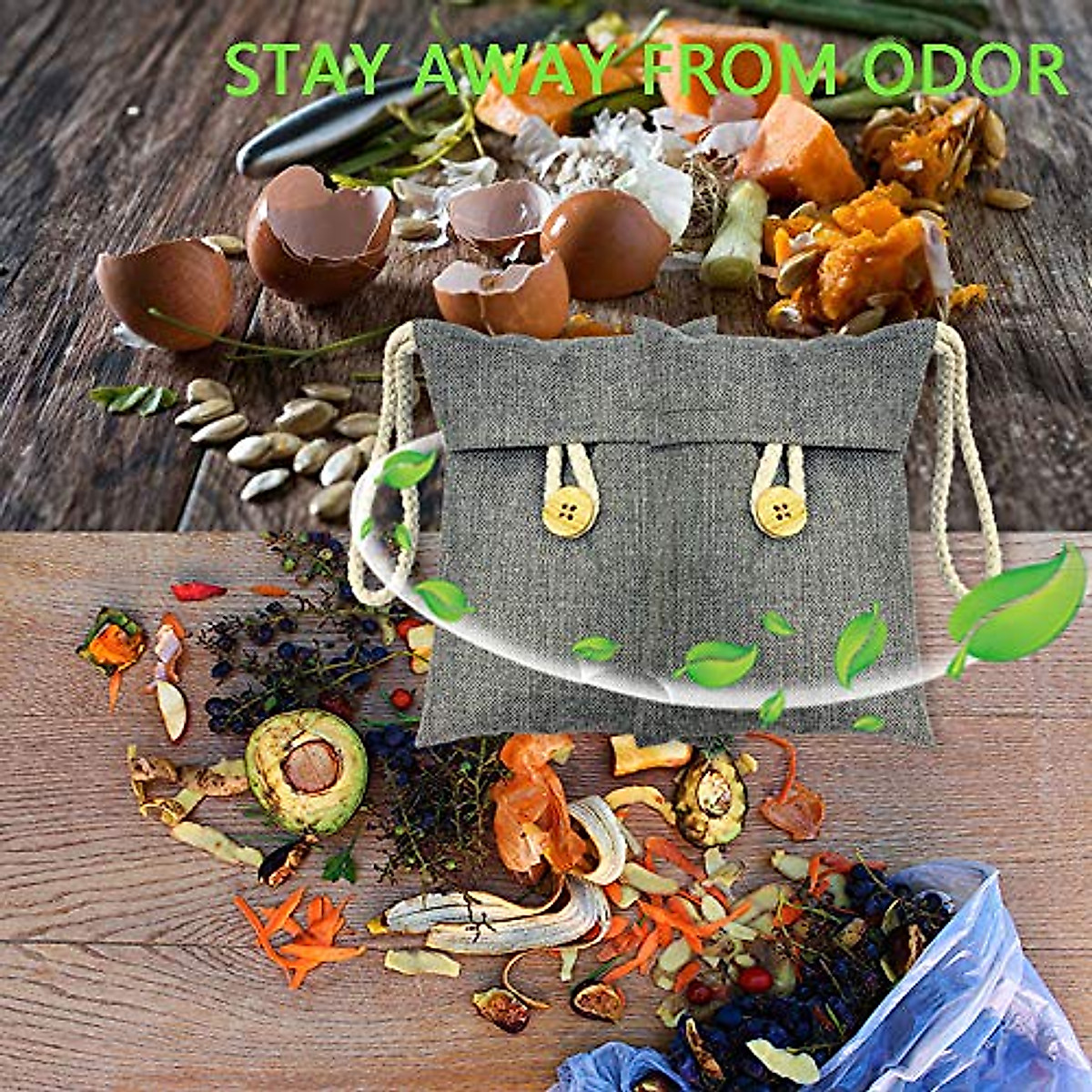 Charcoal bags Odor Absorber Activated Bamboo Charcoal Air Purifying Bag for Home Odor Eliminator Car Air Freshener for Closet Deodorizer Shoe Room Basement Litter Box Pet safe Bag 15Packs×100g