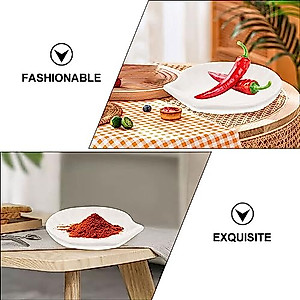 Coffee Container Ceramic Tea Bag Holder 4pcs White Porcelain Shell-Shaped Tea Bag Coasters Spoon Rests Teabag Storage Holder Tray Saucer Snack Seasoning Dish Coffee Tray