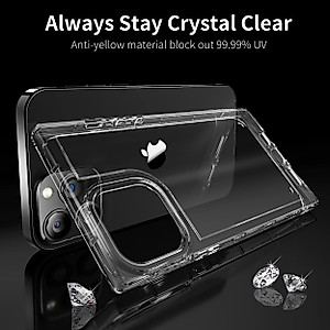 Jmltech for Clear iPhone 13 Pro Max Case Hybrid Silicone with Hard Back Shockproof Protective Drop Protection Phone Case Cover for iPhone 13 Pro Max
