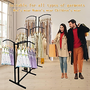 BIFCIOFH 6 Way Clothing Rack, Heavy Duty Metal Clothing Garment Rack with Curved Arms, 39" -70" Clothes Organizer for Hanging Clothes, Load 200lbs, (Size : 6 way)