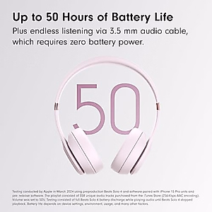 Beats Solo 4 - Wireless Bluetooth On-Ear Headphones, Cloud Pink (Renewed Premium)