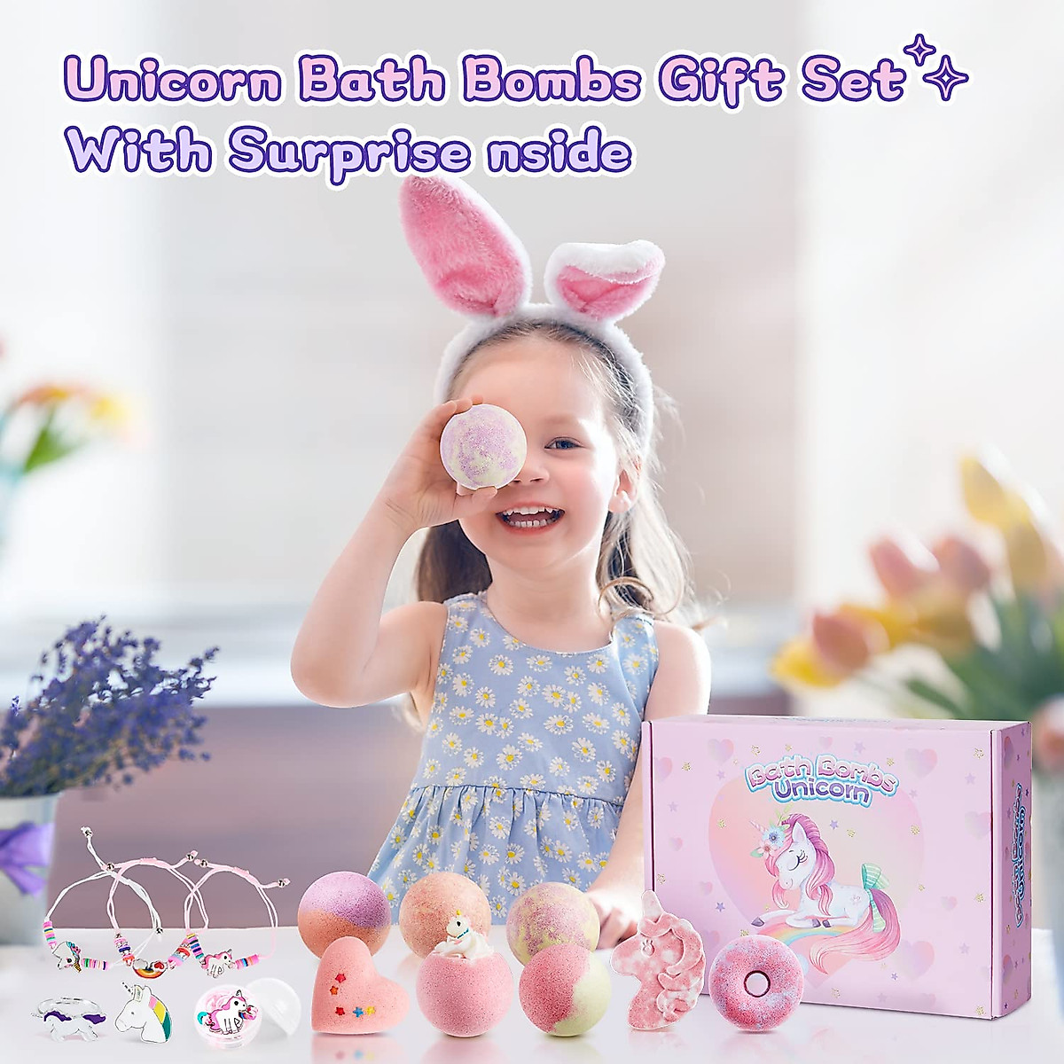 Kids Bath Bombs with Surprise Inside, 9PCS Organic Bath Bombs for Kids Bath Bombs with Toys Inside, Unicorn Bath Bombs for Girls Bath Bombs with Surprise Inside,XMAS Kids Bath Bombs for Kids Bathbombs