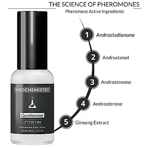 VIROCHEMISTRY Pheromones to Attract Women for Men (Gentleman) Body Spray - Bold, Extra Strength Human Pheromones Fragrance Body Spray - 50ml (Human Grade Pheromones to Attract Women)