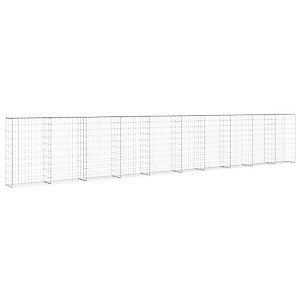 Gabion Wall with Covers,Garden Fence Border,Portable Fence,Privacy Fence,Fencing for Yard,Private Fence,Garden Fence for Dogs,for Patio,Backyard,Outdoor Pool,Porch,Galvanized Steel 236"x11.8"x39.4"