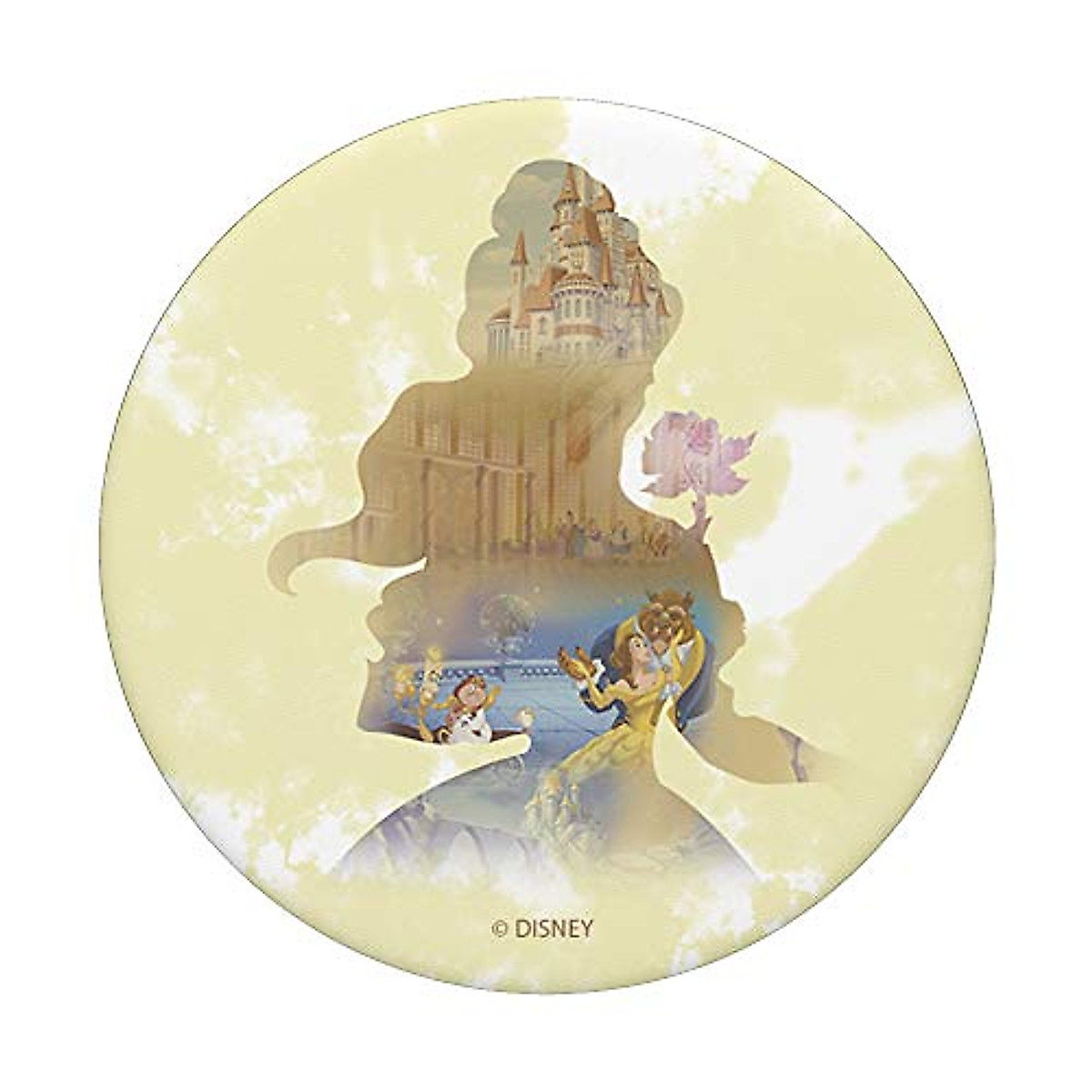 Disney Beauty And The Beast Belle Silhouette Fill PopSockets PopGrip: Swappable Grip for Phones & Tablets