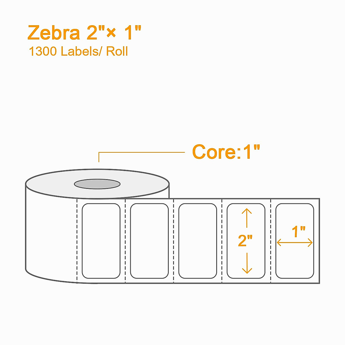 【15600 Labels/12 Rolls】 Labelebal 2" x 1" Direct Thermal Label (51mm x 25mm) Multipurpose Shipping Address Barcodes Labels Compatible for Zebra & Rollo Desktop Label Printer (1300 Labels/Roll)