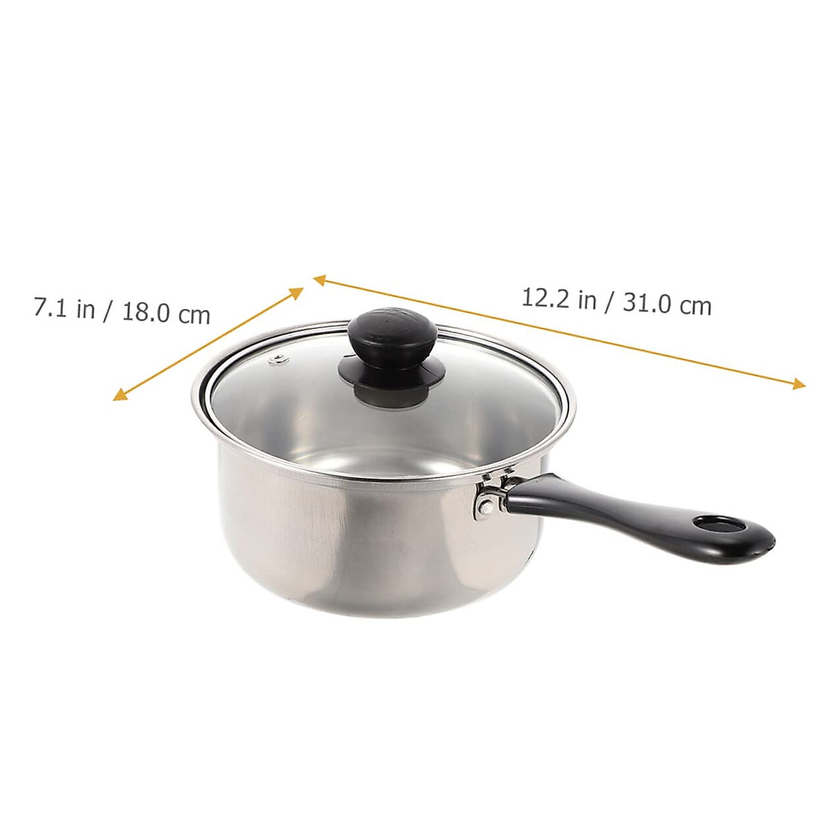 Angoily Single Handle Small Stainless Steel Sauce Pan Single Handle Pot with Lid Single Handle Soup Pot Small Soup Pot Cooking Soup Pot Cooking Saucepan Small Milk Saucepan