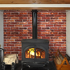 Red Faux Brick Wallpaper Peel and Stick Wallpaper 3D Brick Wallpaper 17.71in × 118in Self Adhesive Wallpaper for Fireplace Bedroom Living Room Decoration