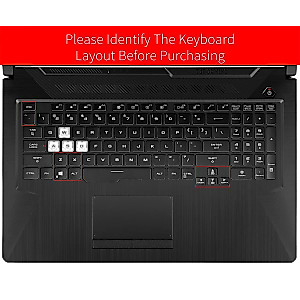 Keyboard Cover for ASUS TUF Gaming F15 FX506LH / TUF Gaming A15 TUF506IU-ES74 TUF506IV-AS76 FA506IH-AS53, ASUS TUF Gaming F17 A17 TUF706IU FX706LI-ES53 RS53 FX706HC FX706HE Laptop Keyboard Skin, Black