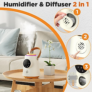 OJEPPA Humidifiers for Bedroom, 2.5L Ultrasonic Cool Mist Humidifiers for Baby Home Office Nursery & Plants, Top Fill Air Humidifier, Super Silent Sleep Mode，Auto Shut-Off (Smart Humidity Setting)