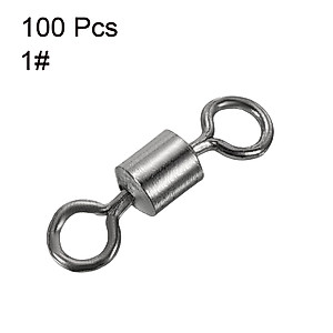 PATIKIL Fishing Barrel Swivels, 100 Pack 97LBS Copper Rolling Hook Line Connector Terminal Tackle for Saltwater Freshwater Fishing, Black