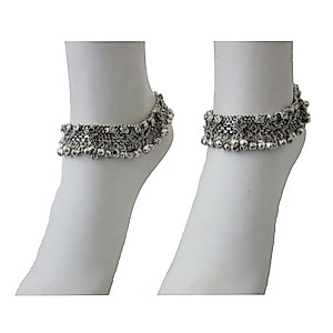 IndiaStop Anklet Bracelet Pair Vintage Style Womens Fashion Feet Jewelry Boho Beach Wedding Barefoot Sandals Jingle Sound