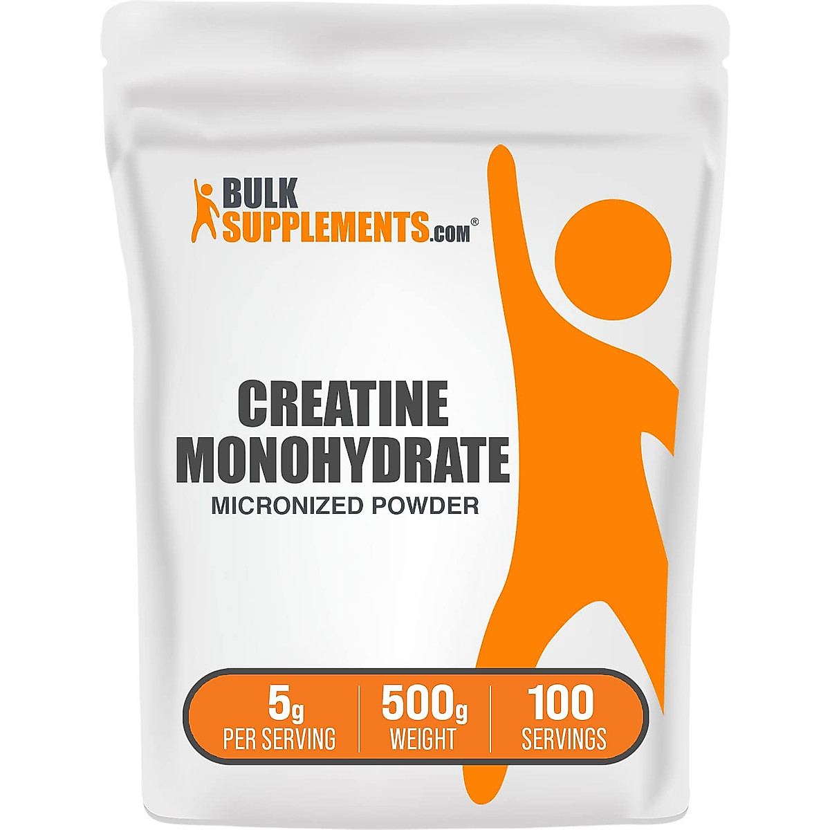 BulkSupplements.com Creatine Monohydrate Powder - Creatine Supplement, Micronized Creatine, Creatine Powder - Unflavored & Gluten Free, 5g (5000mg) per Servings, 500g (1.1 lbs) (Pack of 1)