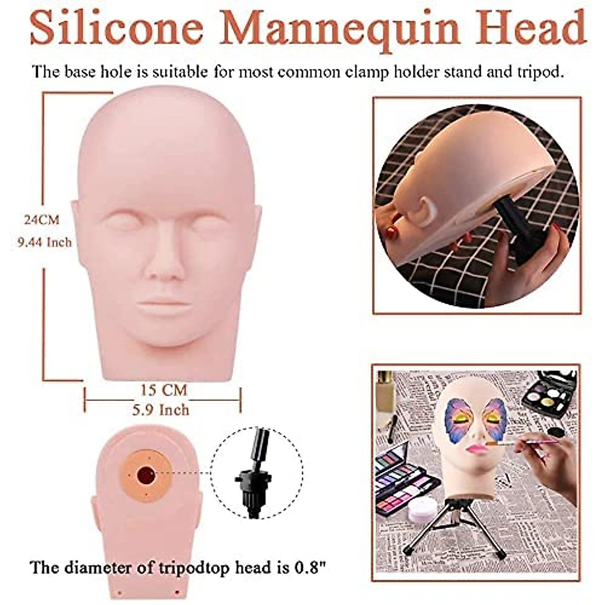 Eyelash Extension Kit, Lymzie Lash Extension Practice Kit with Mannequin Head Professional Eyelash Grafting Training Tools Set for Beginners Include Glue Tweezers