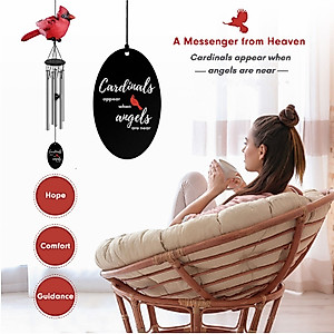 YOUNTASY Cardinal Gifts, Cardinal Wind Chimes, Cardinal Memorial Gifts for Loss of Loved One, Sympathy Gift Ideas for Bereavement, Condolence, Remembrance, Red Cardinal Figurine Decor, 26" Small Size