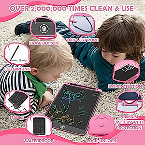 LCD Writing Tablet for Kids, 10 Inch Doodle Board Drawing Pad for Kids Drawing Tablet Toys for 3-6 Years Old Girls Boys, Pink