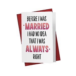 Karto Sweet Birthday Card For Husband, Large 5.5 x 8.5 Birthday Cards For Husband, Birthday Card For Him - Husband Birthday Card - Always Right