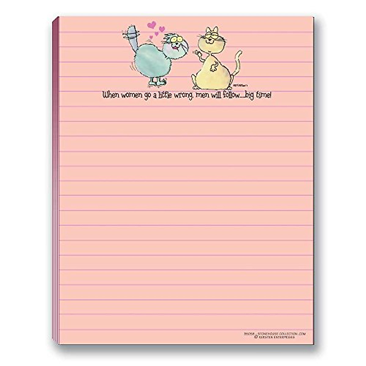 Stonehouse Collection Cat Notepads - 4 Assorted Funny Cat Note Pads - USA Made (Cat)