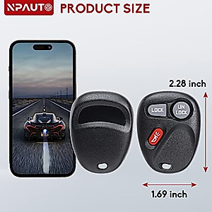 NPAUTO Key Fob Replacement Fits for Chevy Silverado Suburban GMC Sierra 1500 2500 3500 2001-2002 Tahoe Avalanche S10 GMC Sonoma Yukon XL Cadillac Escalade Keyless Entry Remote Control, 15042968,2-Pack