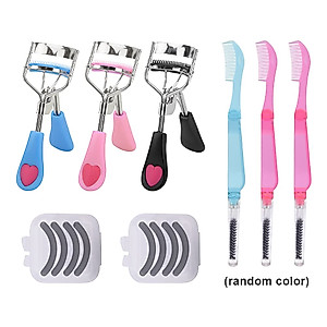 14 Pcs Eyelash Curler Set, 3 in 1 Eyelash Curler with Built in Comb, Include Eyelash Curler, Eyelash Comb Eyebrow Brush and Refill Pads, Eyelash Applicator Tool for Women (Size:14 Pcs/Set)