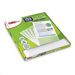 Heavyweight Sheet Protectors, Holds 8.5 x 11 inch Sheets, 9.25 x 11.25 inch Top Loading, Clear, Reinforced 11-Hole, Acid-Free, Archival Safe for Documents and Photos (100 Sheets)